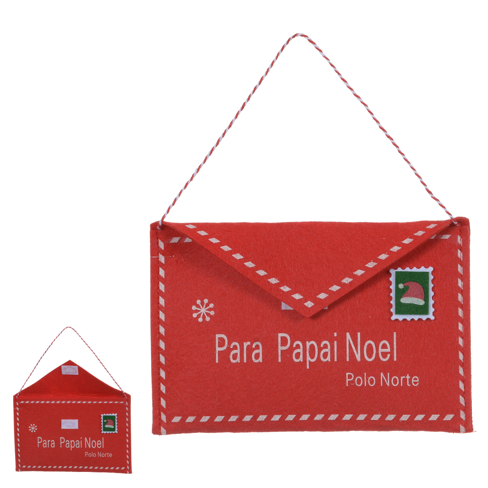 NATAL ENVELOPE PAPAI NOEL PARA (VERMELHO BRANCO) 20X13cm | Florarte